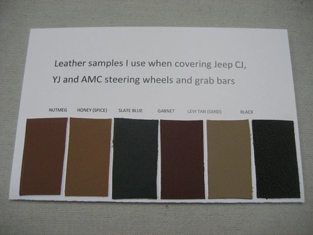 JEEP STEERING WHEEL Color Chart CJ CJ5 CJ7 Scrambler AMC Wagoneer J10 ...