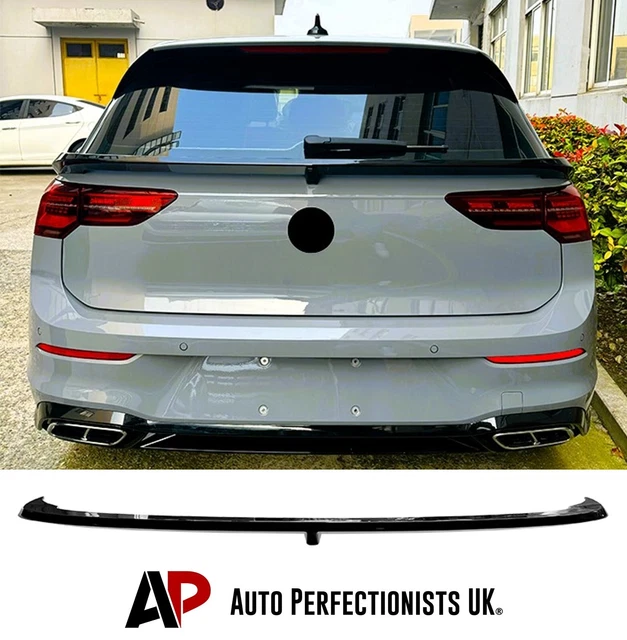 VW GOLF MK8 Gloss Black Rear Mid Spoiler Wing Lip Body Kit GTD GTI R ...
