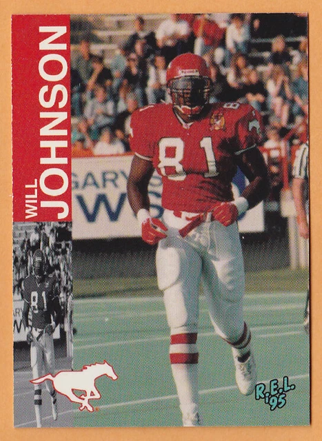 WILL JOHNSON 1995 carte REL CFL #6 Calgary Stampeders Nord-Est de la ...