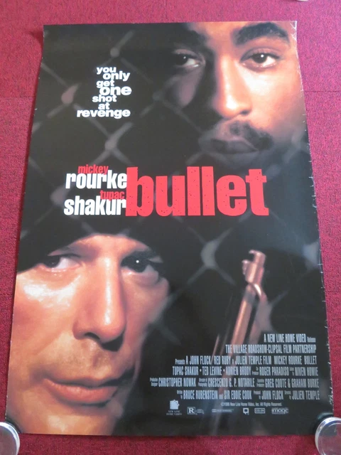 BULLET VHS VIDEO Poster Rolled Tupac Shakur Mickey Rourke 1996 £15.99 ...