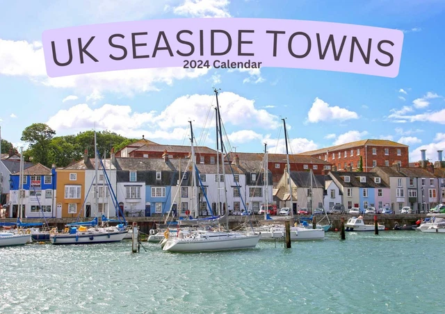 UK SEASIDE TOWNS 2024 Calendar Doudle A4 Size £18.99 - PicClick UK