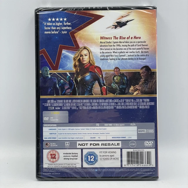 CAPTAIN MARVEL [DVD] Brie Larson • Samuel L.Jackson • UK R2 • New ...