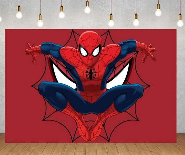 SPIDERMAN KIDS BOYS Happy Birthday Backdrop Photo Background Banner ...