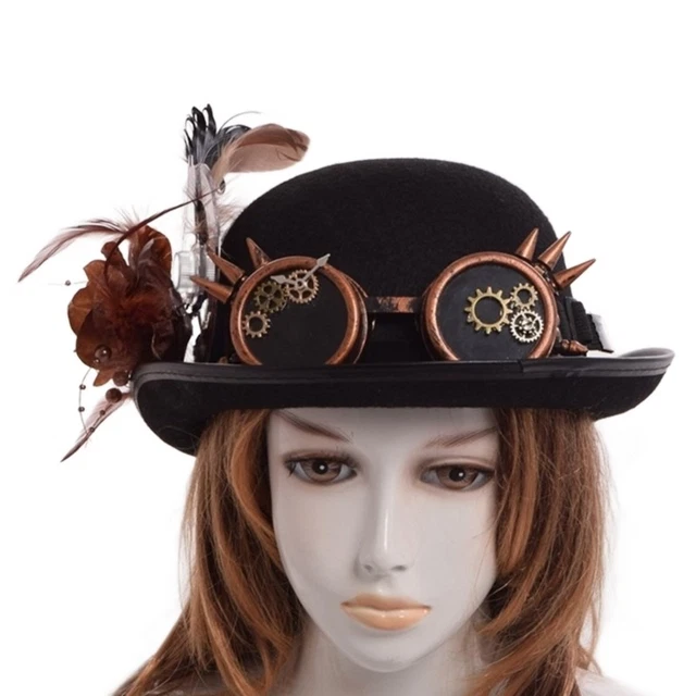 UNISEX TOP HAT Industrial Age Gothic Billycock Cosplay for ComicCon ...