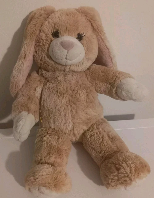 BUILD A BEAR Bunny Rabbit 18" Plush Stuffed Toy Animal Ivory Brown Pink ...
