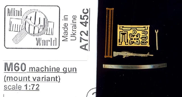 MINI WORLD MODELS 1/72 M60 MACHINE GUN WITH VARIABLE MOUNT Metal Set ...
