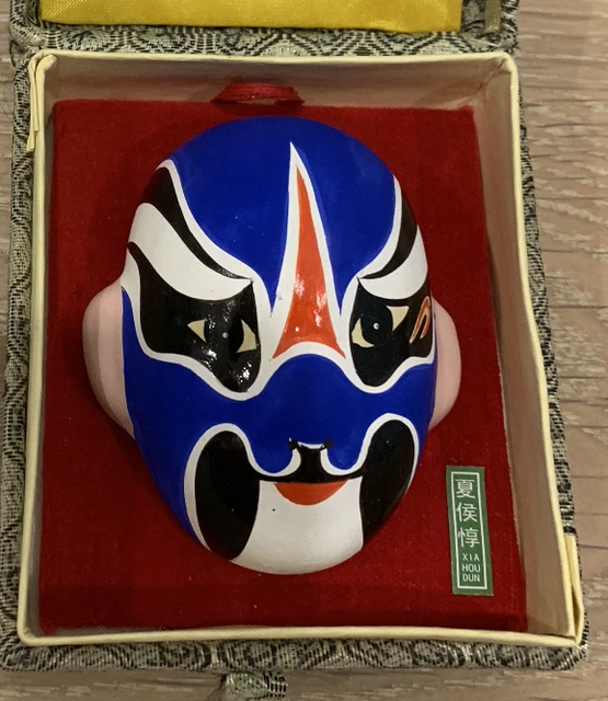 CHINESE BEIJING OPERA Facial Make-Up Miniature Clay Mask In Gift Silk ...
