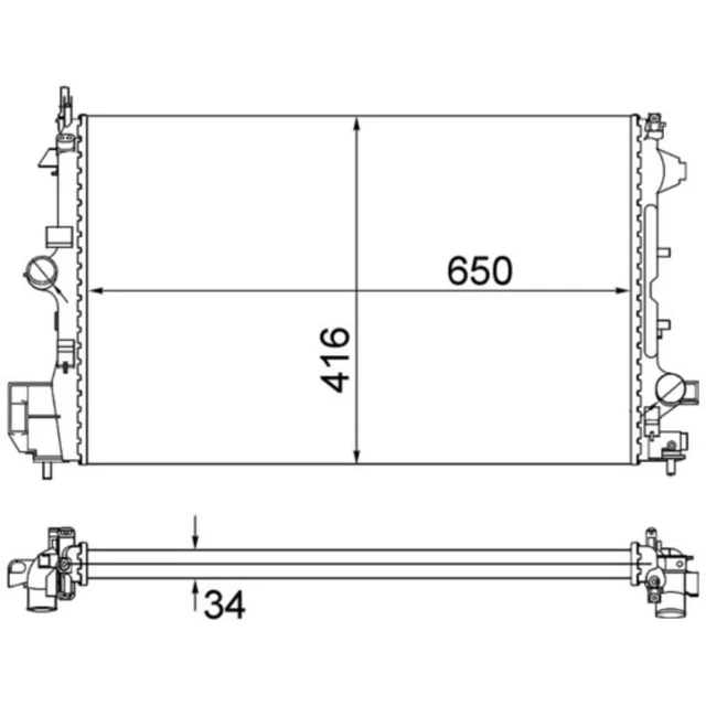 KÜHLER MOTORKÜHLUNG MAHLE CR 835 001S für Fiat Opel Saab Croma Signum ...