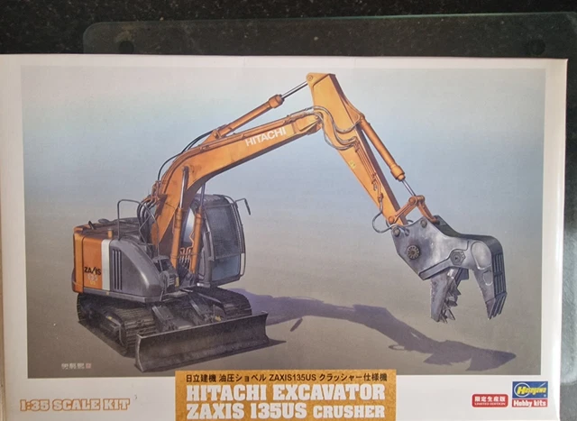 HASEGAWA 66103 HITACHI Excavator Zaxis 135US Crusher 1:35 Scale Kit £47 ...
