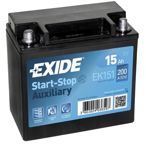 EXIDE AGM START-STOP 12V 15 Ah 200A A EK151 EUR 66,57 - PicClick IT