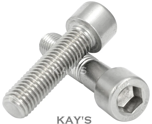 CAP HEAD SCREWS A2-70 Stainless Steel Allen Key Bolts M4 M5 M6 M8 M10 Din 912 £0.99 - PicClick UK