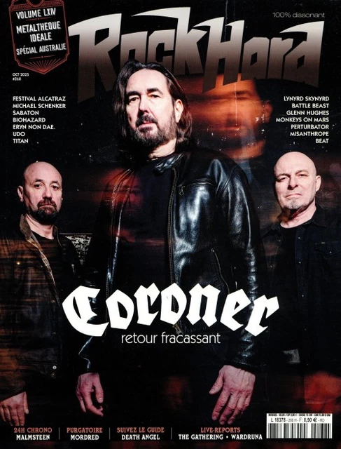 CORONER_...MAGAZINE ROCK HARD # 268 # Octobre 2025 EUR 29,00 - PicClick FR