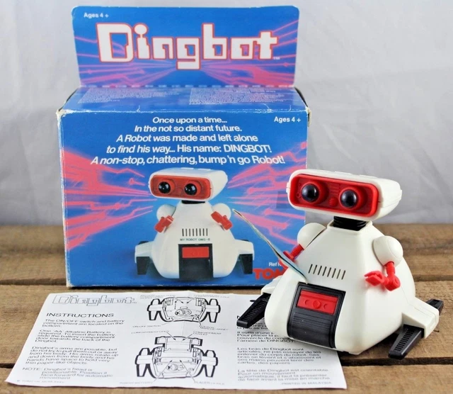 VINTAGE TOMY DINGBOT Robot OMS-B Fully Working Boxed with Floorplan ...