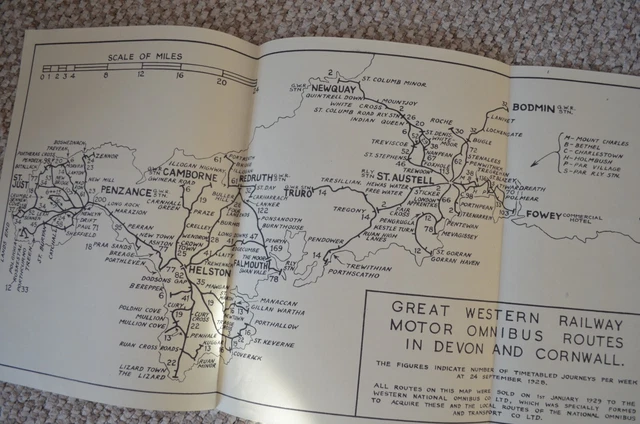 GWR OMNIBUS MOTOR map Routes 1928 Deven & Cornwall steam Railway £6.00 ...