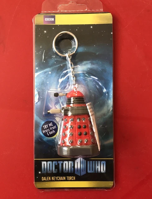 DR WHO DALEK Keychain Torch official bbc merch red doctor keyring BNIB ...