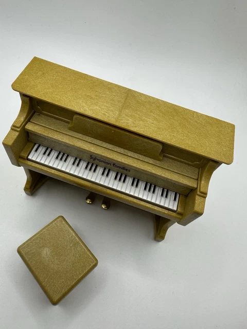 SYLVANIAN FAMILIES JAPAN Light Brown Upright Piano & Stool Vintage VGUC ...