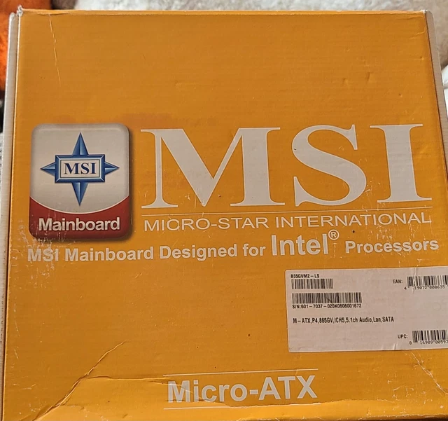 MSI MOTHERBOARD INTEL Micro-ATX, P4,865GV, ICH5 £11.12 - PicClick UK