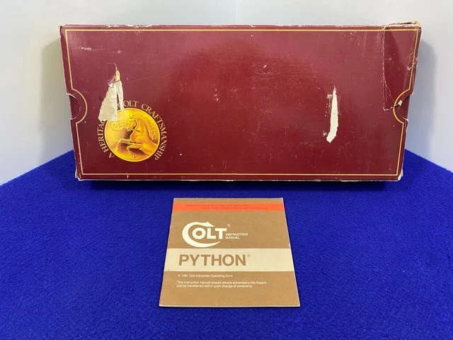 COLT PYTHON 6” BSTS 357 MAG 6" Barrel Factory Original Revolver Box ...