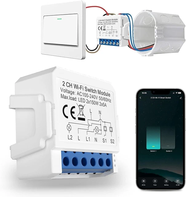 SMART WIFI SWITCH Relay Module Remote Control with Home Interruptor ...