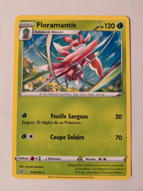 CARTE POKÉMON - Floramantis 015/163 - Épée et Bouclier Styles de Combat ...