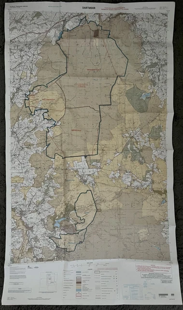 BRITISH ARMY TRAINING Area Map - Dartmoor Scale 1/25000 Edition 3-GSGS ...