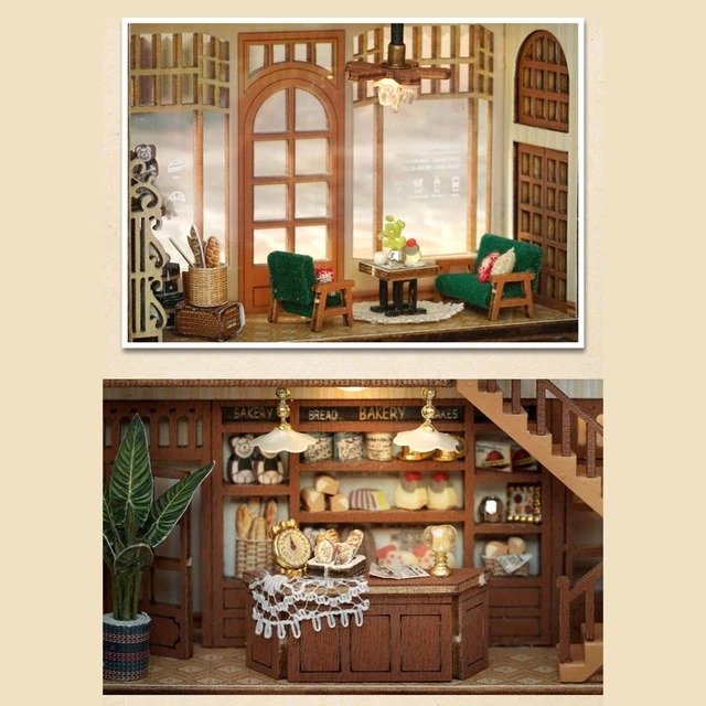 MINI WOODEN HOUSE Kit Page Turning Design Decorative Collectible For ...
