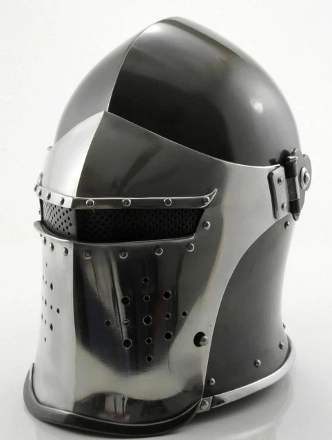 MEDIEVAL BARBUTE HELMET Roman Knight Armour 18 Gauge Steel Wearable ...