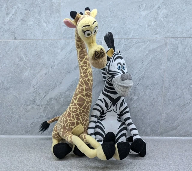 DREAMWORKS MADAGASCAR BUNDLE Marty & Melman Soft Plush Toys Zebra ...
