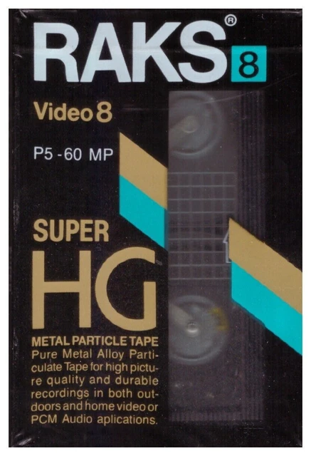 RAKS SUPER HG Video 8 (P5-60MP) Video Cassette (Metal Particle Tape ...