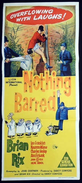 NOTHING BARRED ORIGINAL Daybill Movie poster Brian Rix British Comedy ...