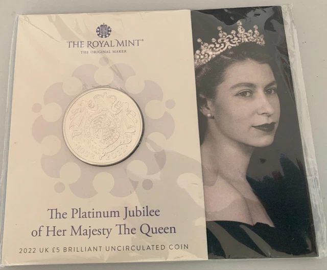 PLATINUM JUBILEE OF Her Majesty The Queen 2022 UK £5 Brilliant ...