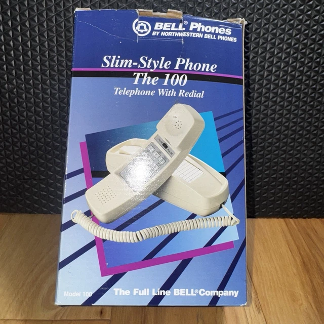 VINTAGE BELL PHONES Slim Style Phone Model 100 w/ Redial NOS Ivory ...