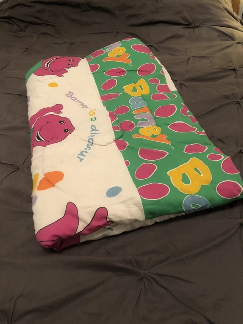 VTG 90S BARNEY Baby Bop Purple Dinosaur Kids Twin Comforter Bedspread ... VTG 90S BARNEY Baby Bop Purple Dinosaur Kids Twin Comforter Bedspread ...