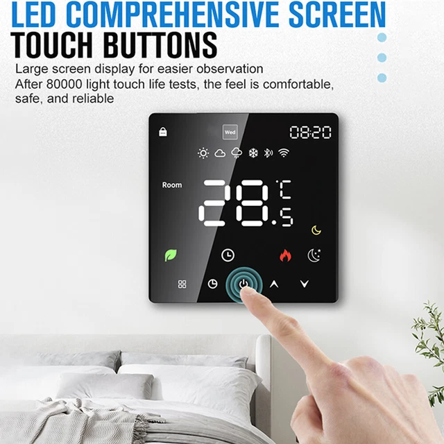 UNDERFLOOR HEATING THERMOSTAT Room Controller Floor Sensor Touchscreen ...