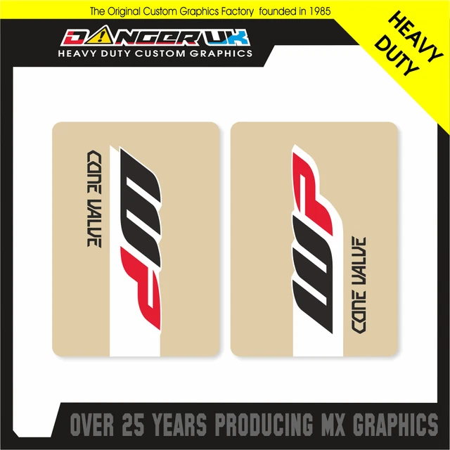 MOTOCROSS MX UPPER Fork Graphics Decals Stickers Clear Wp Cone Valve ...