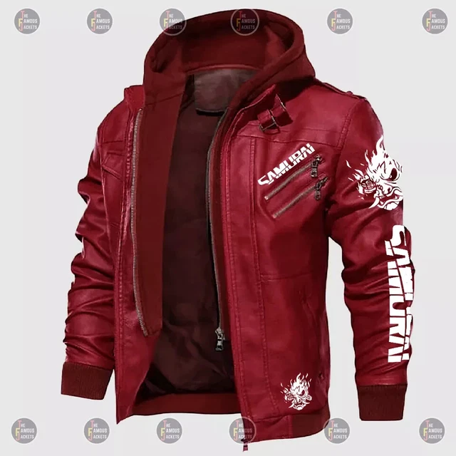 CUSTOM TAILORED CYBERPUNK 2077 Inspired Red Samurai Biker Genuine ...