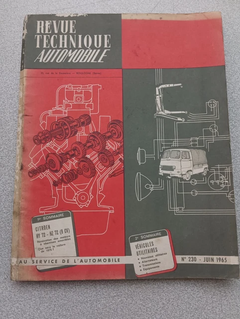 RTA REVUE TECHNIQUE Automobile Études Documentation Citroën Hy72 Hz72 ...