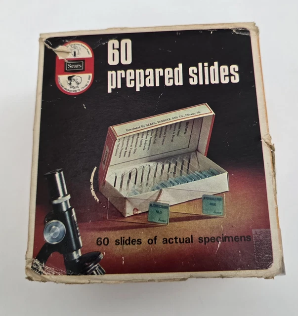 VINTAGE SEARS 60 Prepared Slides 49-24037 Labeled Educational Actual ...