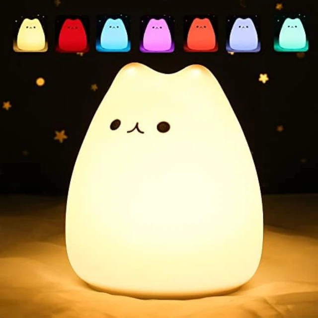CUTE CAT LAMP, Night Light for Girls Bedroom, Kitty Lamp Birthday Gifts ...