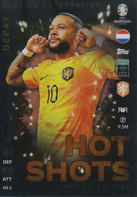 DEPAY HOT SHOTS Limited Edition Match Attax UEFA EURO 2024 Classic ...