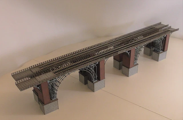 MODELUX OO GAUGE 860 mm long, Powder Blue Ironbridge kit with piers and ...