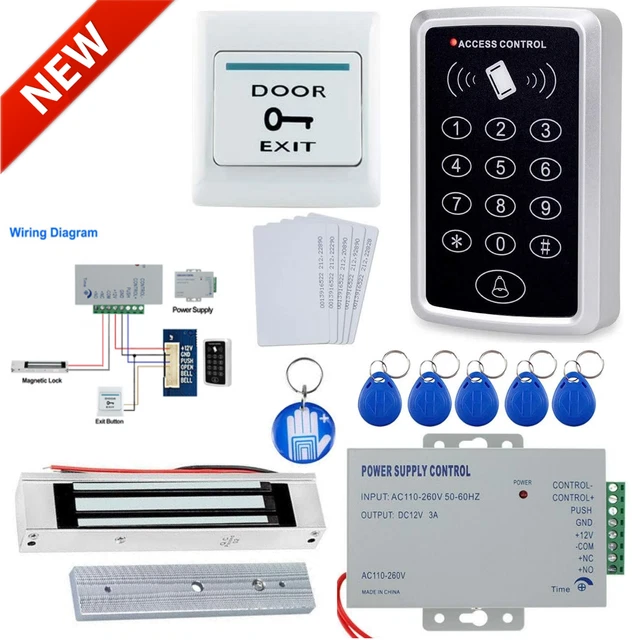 FULL SET RFID Door Access Control System Kit 180kg 350LBs Electric ...