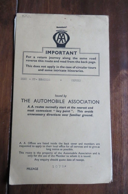 1950'S VINTAGE AA Prepared Route Maps Bury St Edmunds to Mullion Cove ...