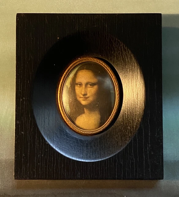 ANTIQUE MINIATURE PORTRAIT Picture Mona Lisa Leonardo da Vinci £28.00 ...