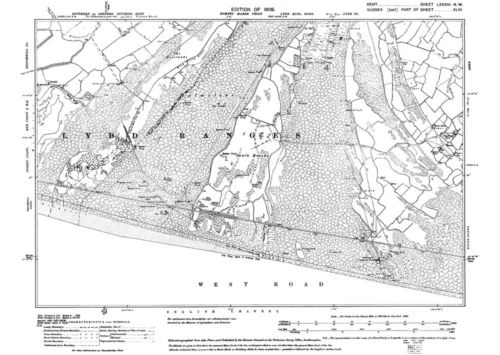OLD MAP LYDD Ranges OS Kent 86-NW-1909 A2 £17.99 - PicClick UK