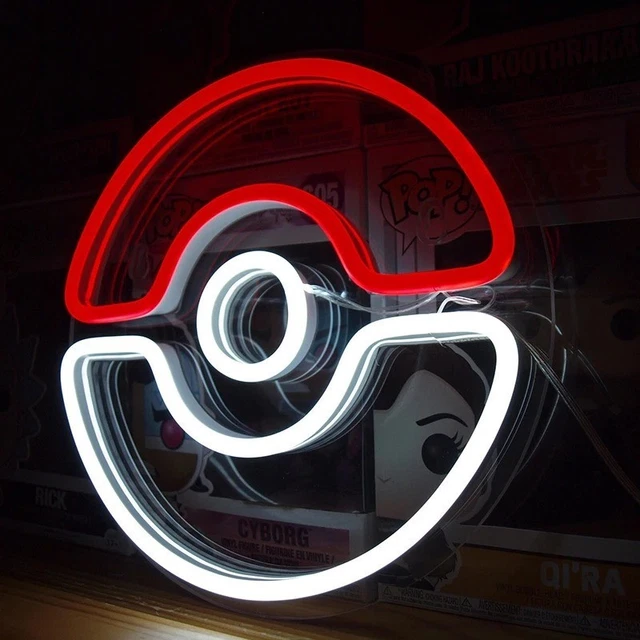 POKÉMON POKEBALL NEON Led,20x20cm,Great Atmosphere For Any Room £17.99 ...