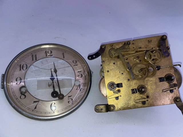 ANTIQUE GERMAN THOMAS Haller Westminster Mantel Clock Movement/Dial Set ...