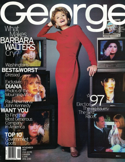 GEORGE MAGAZINE NOVEMBER 1997 Barbara Walters Princess Diana JFK Jr £12 ...