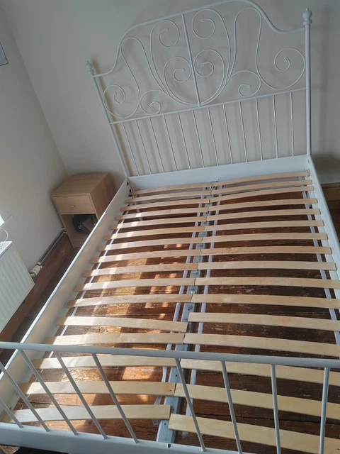 SMALL DOUBLE WHITE Metal Bed Frame £31.90 - PicClick UK