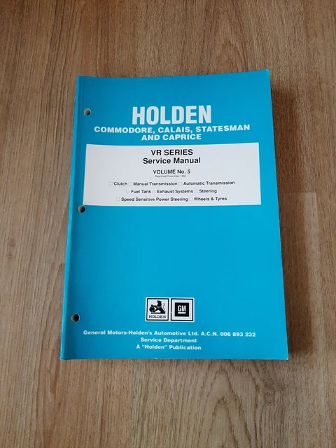 HOLDEN COMMODORE VR series SERVICE MANUAL Genuine Workshop Repair ...